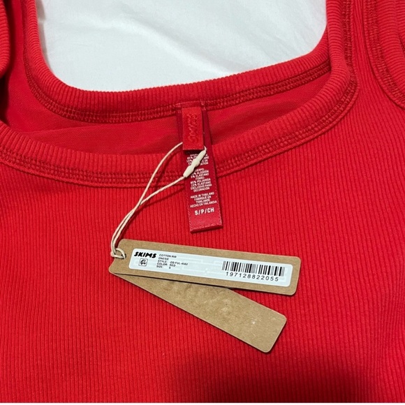 SKIMS | Pants & Jumpsuits | Skims Cotton Rib Tank Catsuit In Red | Poshmark